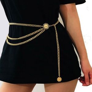 Accessories | Gold Hip Chain Belt With Medallion | Poshmark